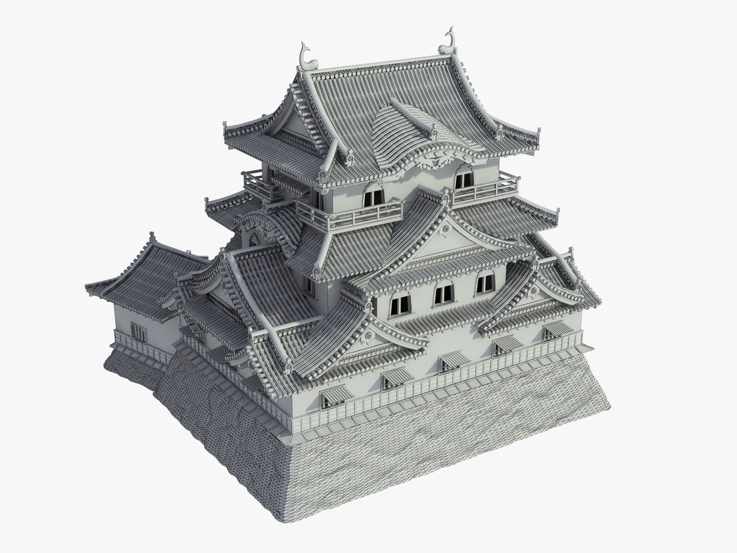 Hikone Japanese Castle 3D Model - TurboSquid 1603273