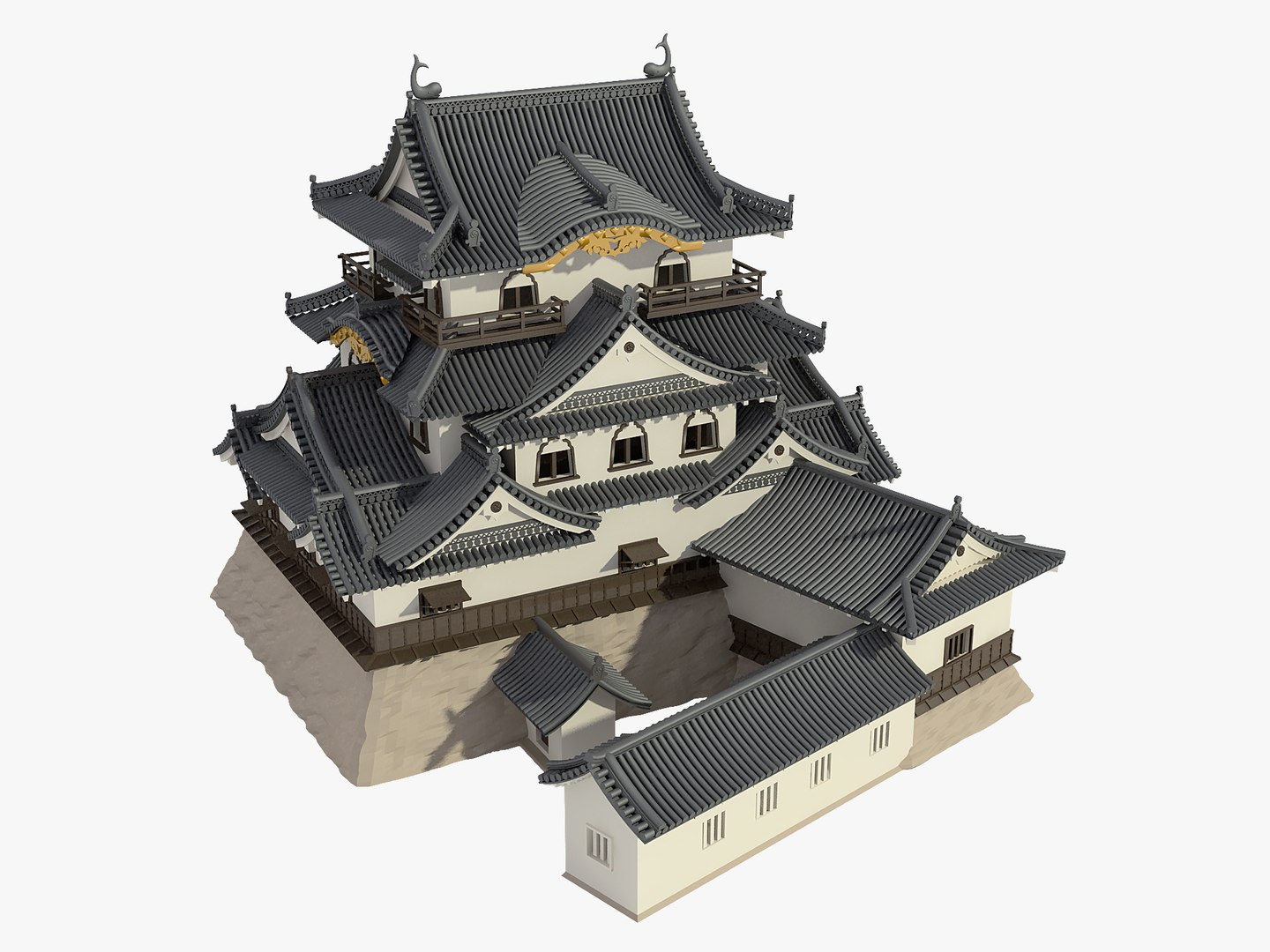 Hikone Japanese Castle 3D Model - TurboSquid 1603273
