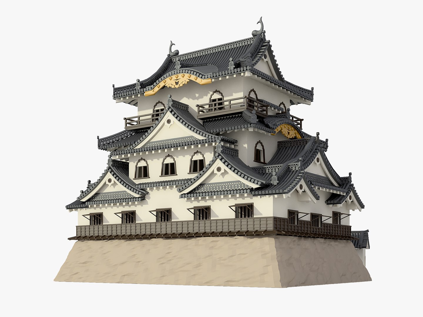 Hikone Japanese Castle 3D Model - TurboSquid 1603273