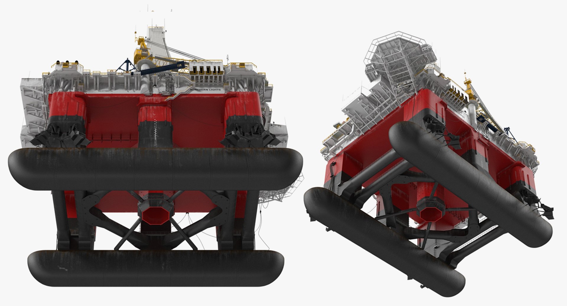 Semi submersible drilling rig 3D model - TurboSquid 1248496