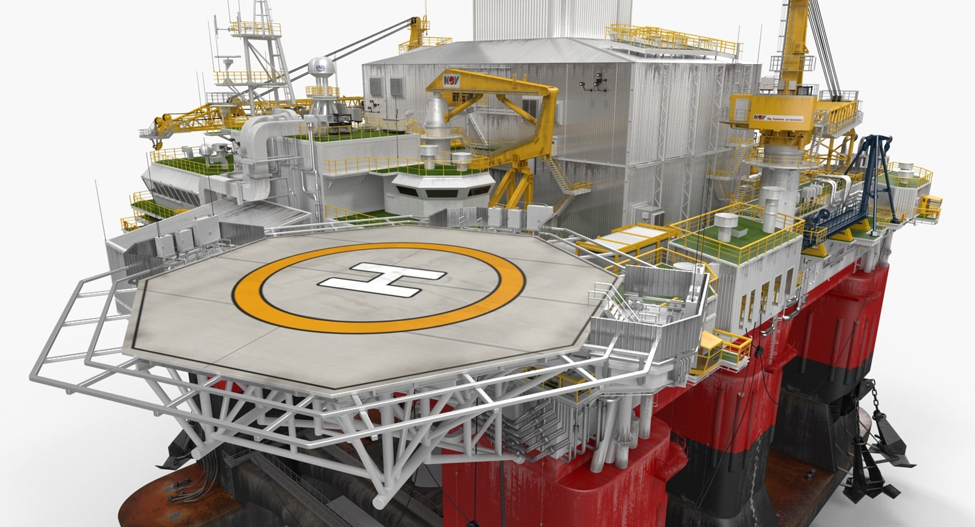 Semi submersible drilling rig 3D model - TurboSquid 1248496
