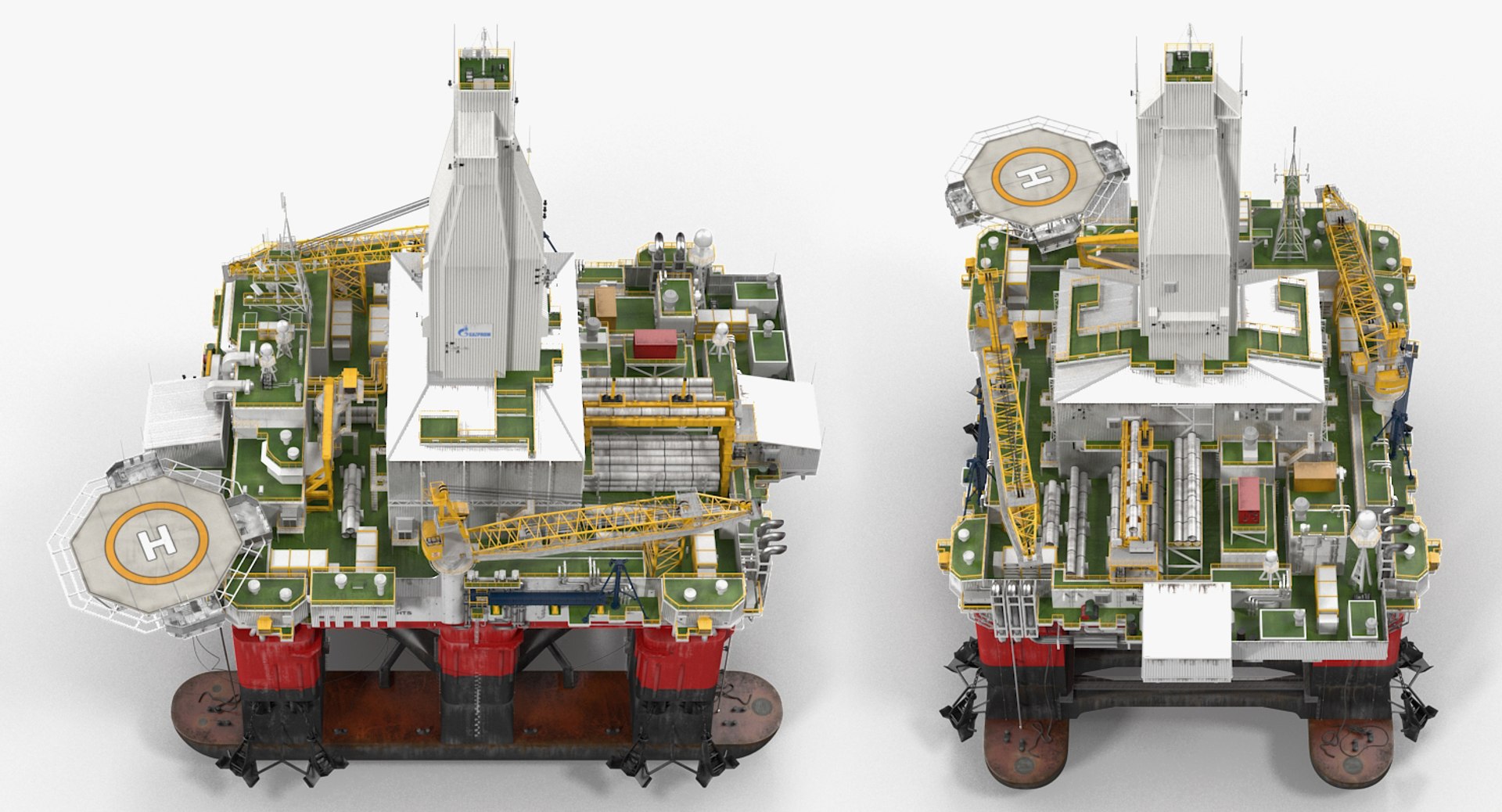 Semi submersible drilling rig 3D model - TurboSquid 1248496