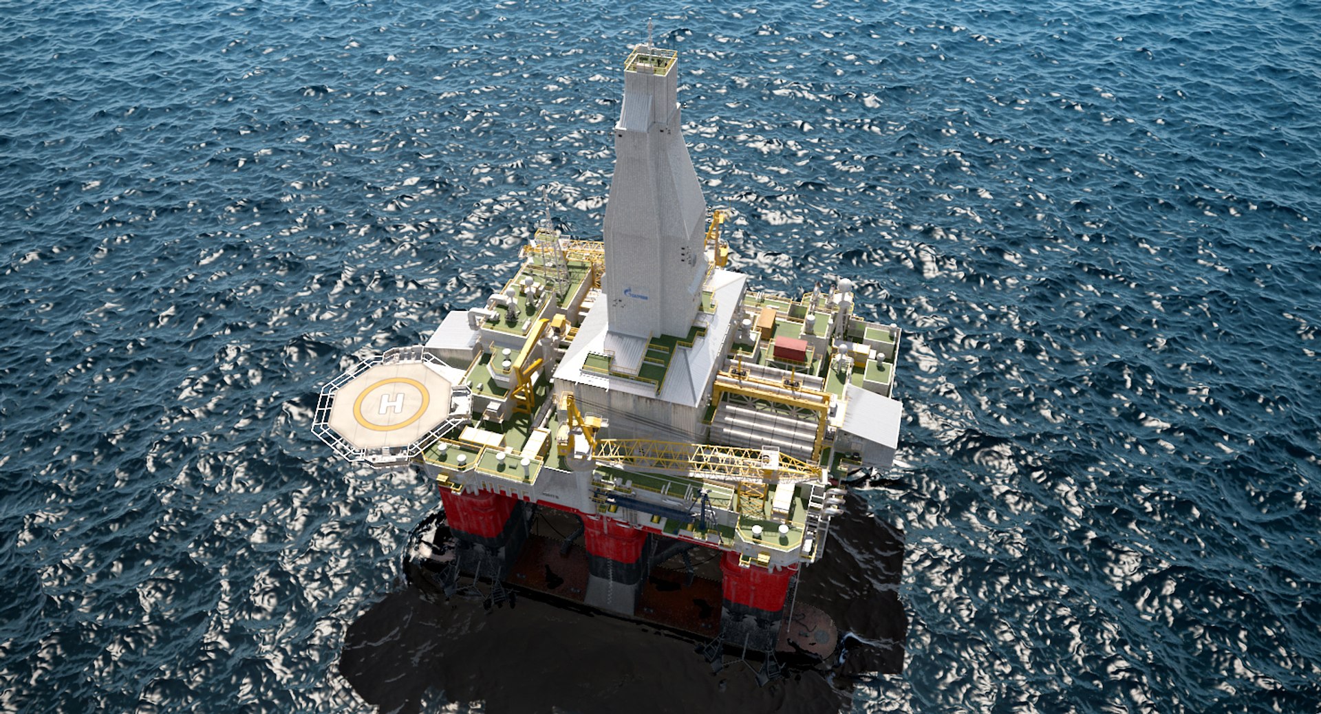 Semi submersible drilling rig 3D model - TurboSquid 1248496