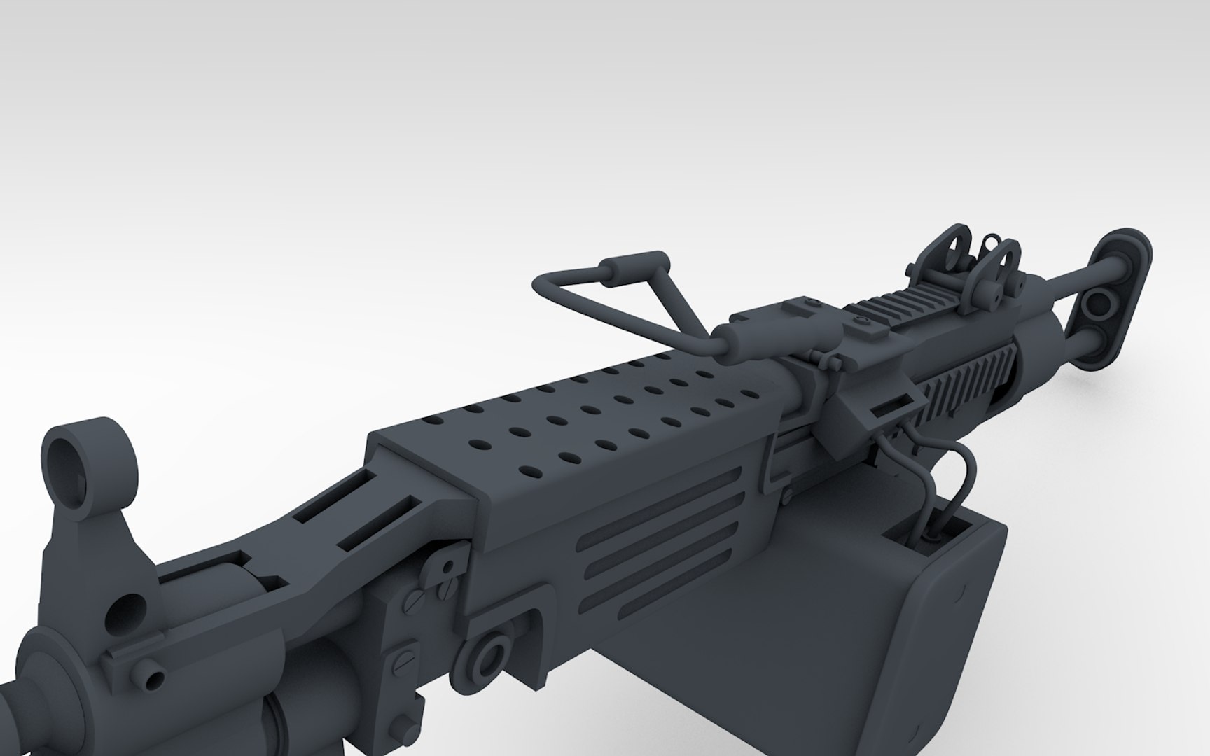 3d M249 Machine Gun Model