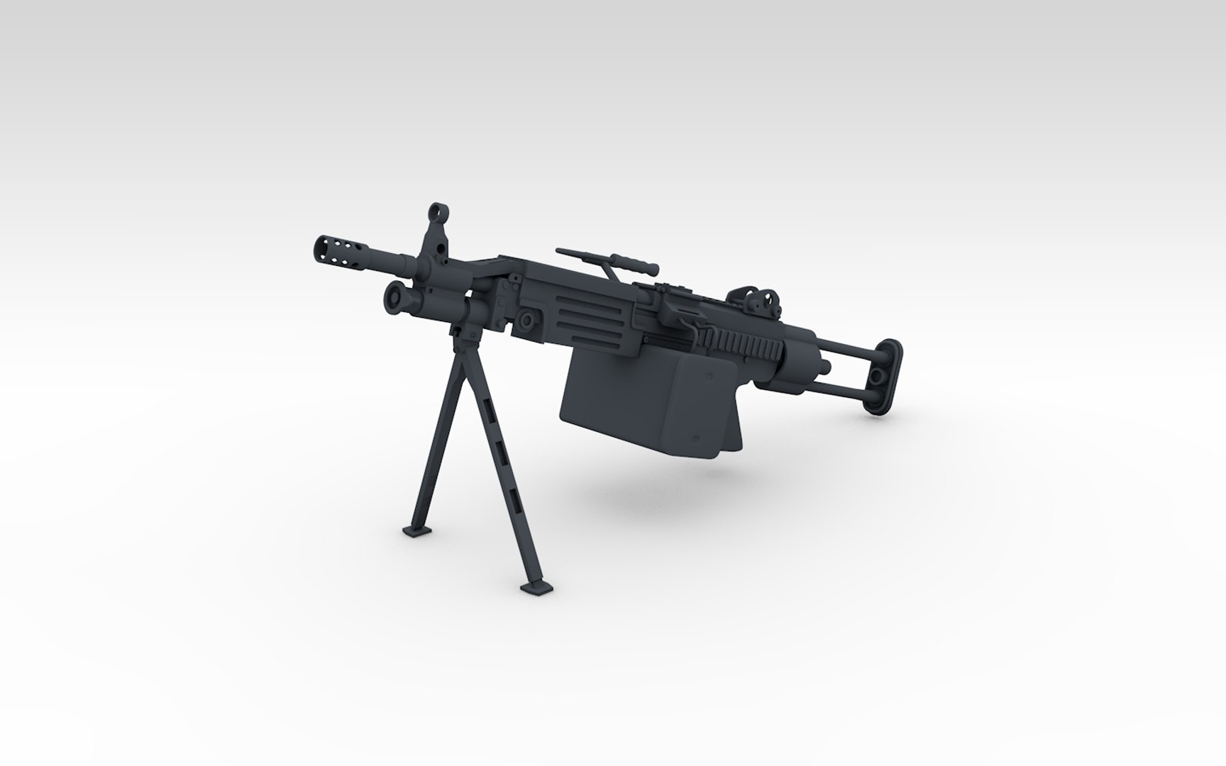 3d M249 Machine Gun Model