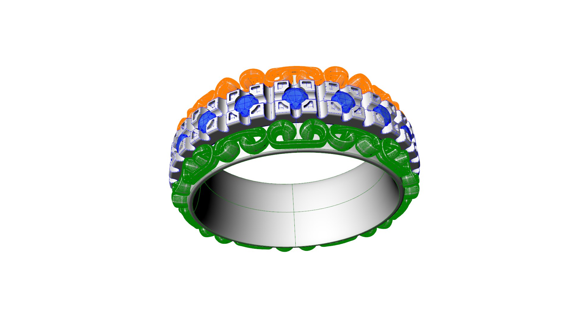 3D Model Spinner Ring With Blue Stones - TurboSquid 1920161