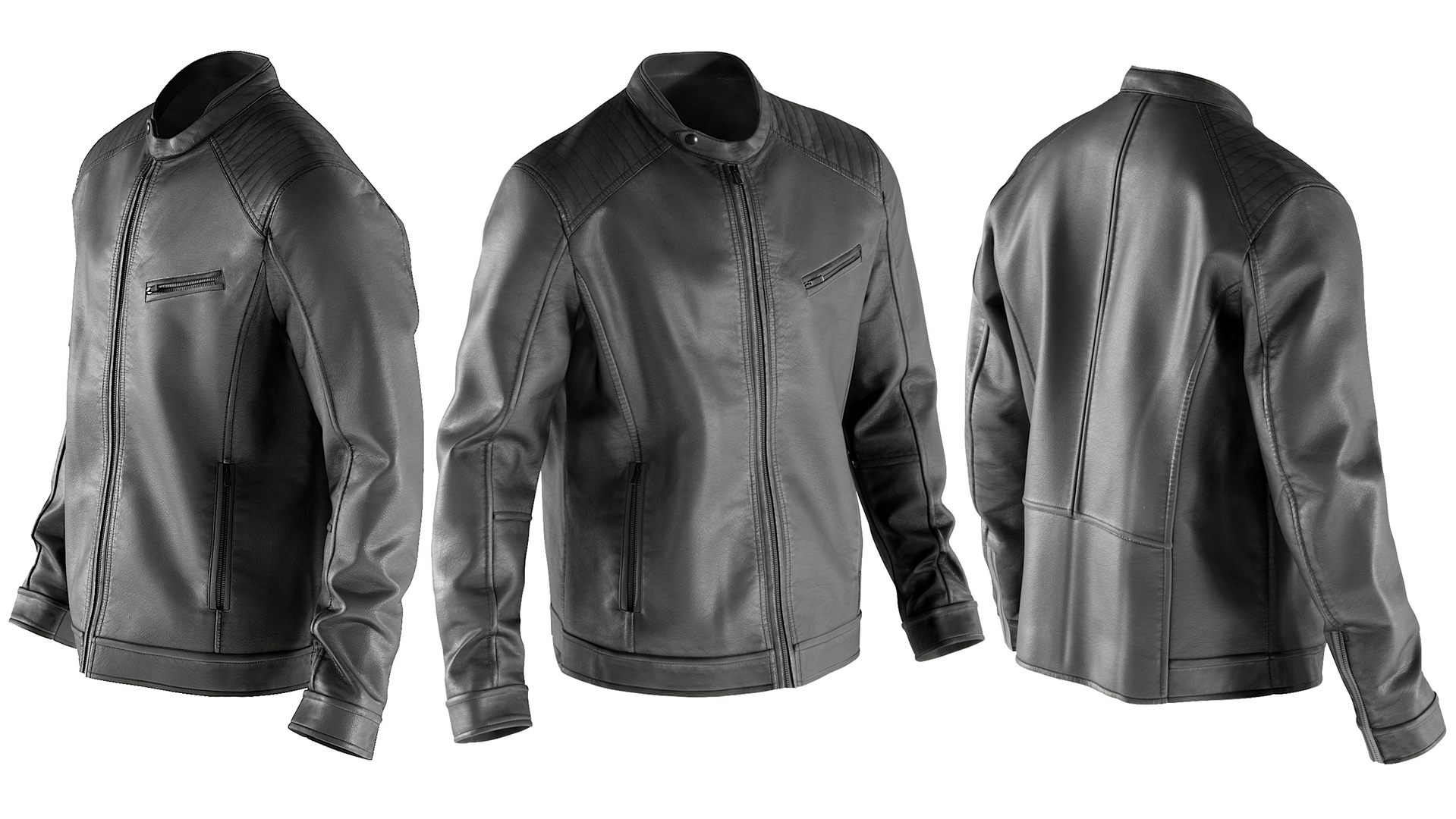 3D leather jacket mens model - TurboSquid 1680307
