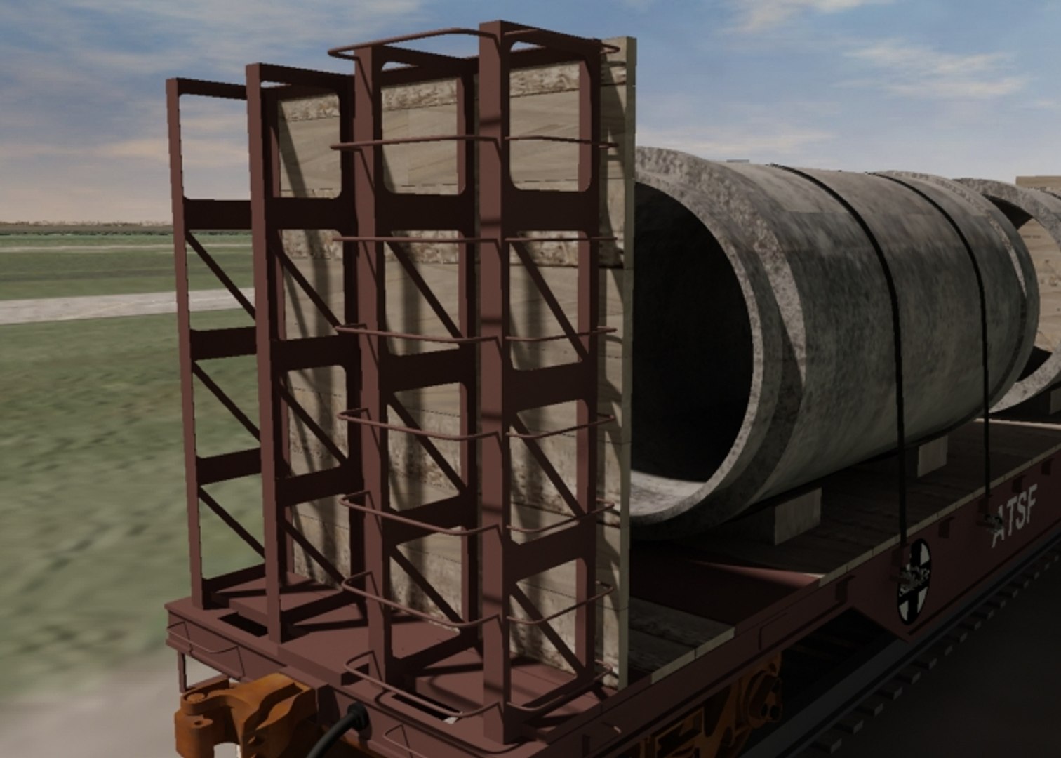 Railroad Train Heavy Capacity 3d Model