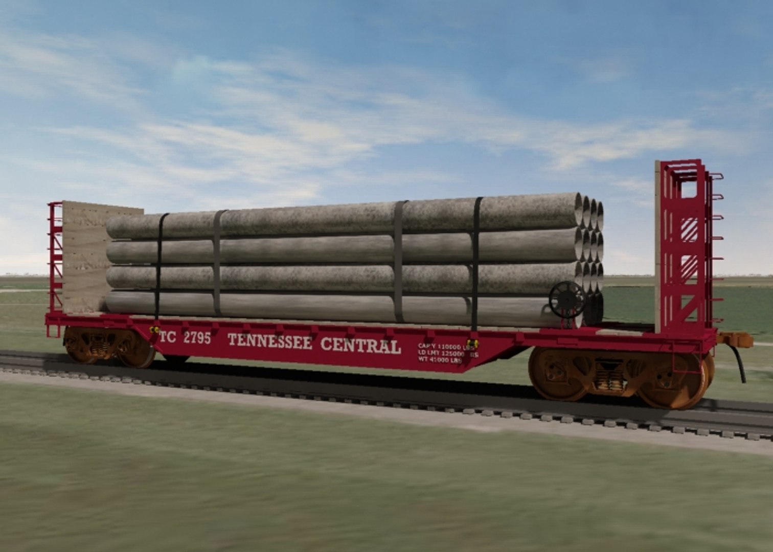 railroad train heavy capacity 3d model