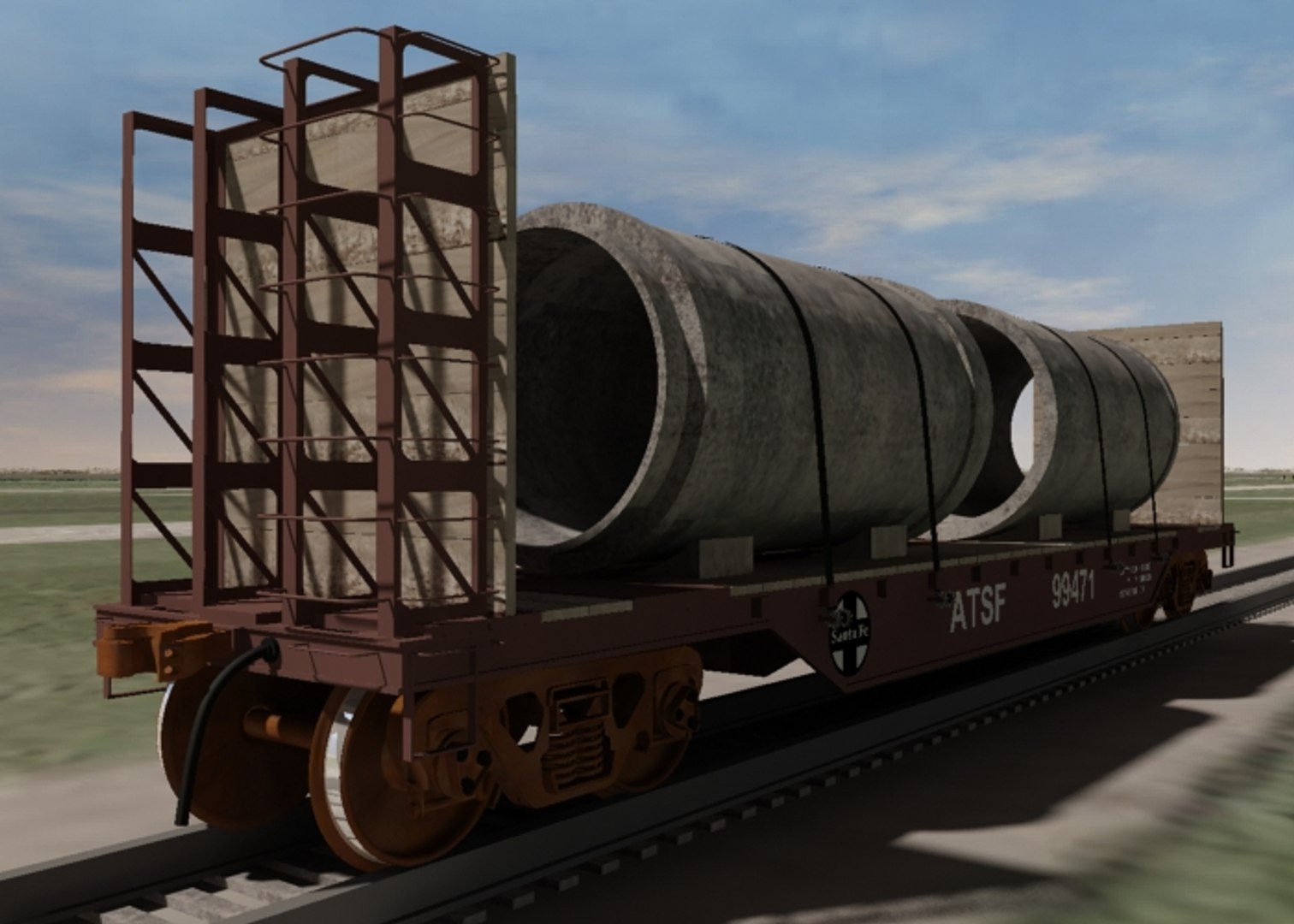 railroad train heavy capacity 3d model