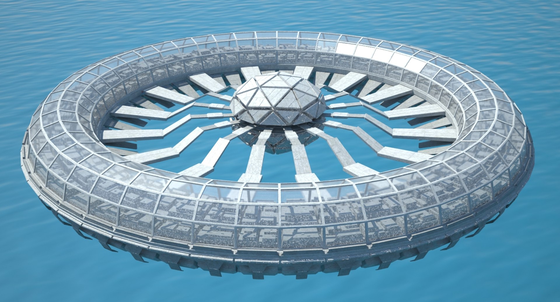 3D Ocean Flying City Model - TurboSquid 1200413