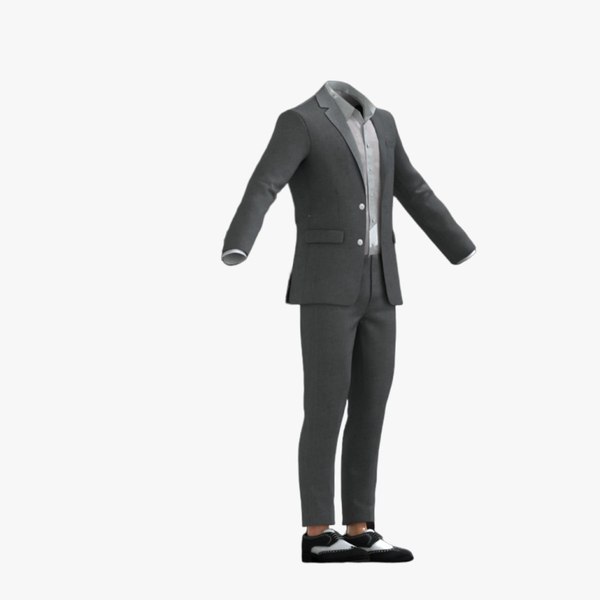 modelo 3d Grey Business Suit for Male - TurboSquid 2064709