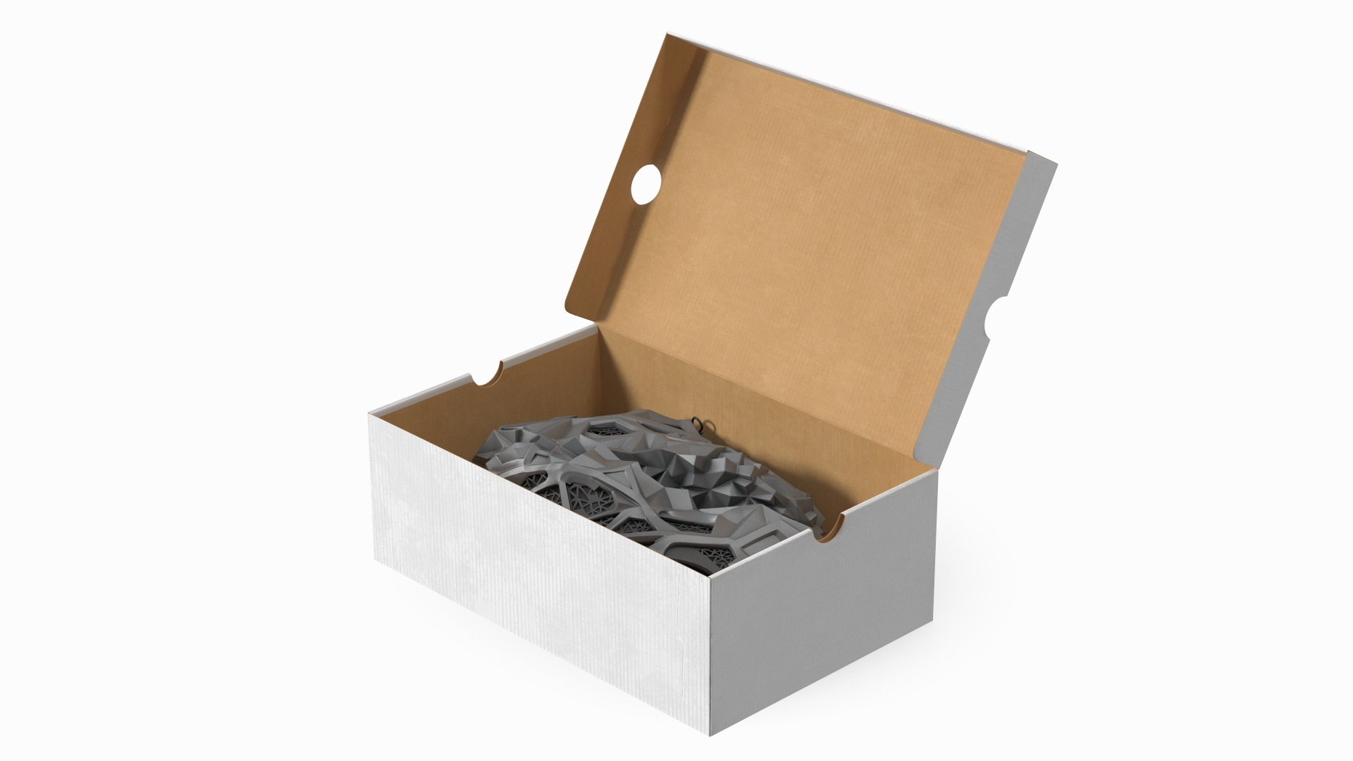 3D Athletic Footwear With Geometric Structure In Box - TurboSquid 2513595