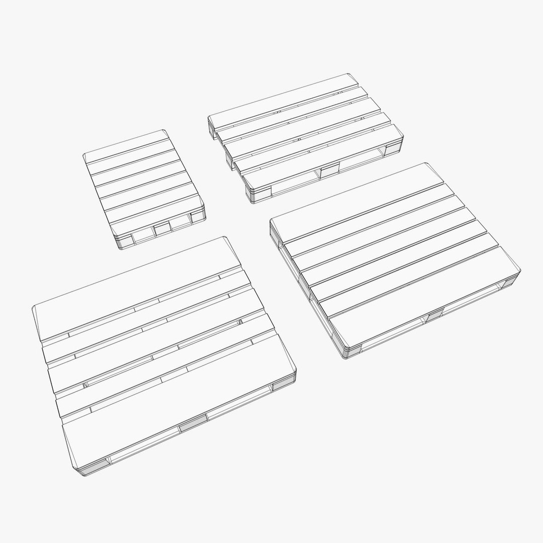 3d model standard euro pallets