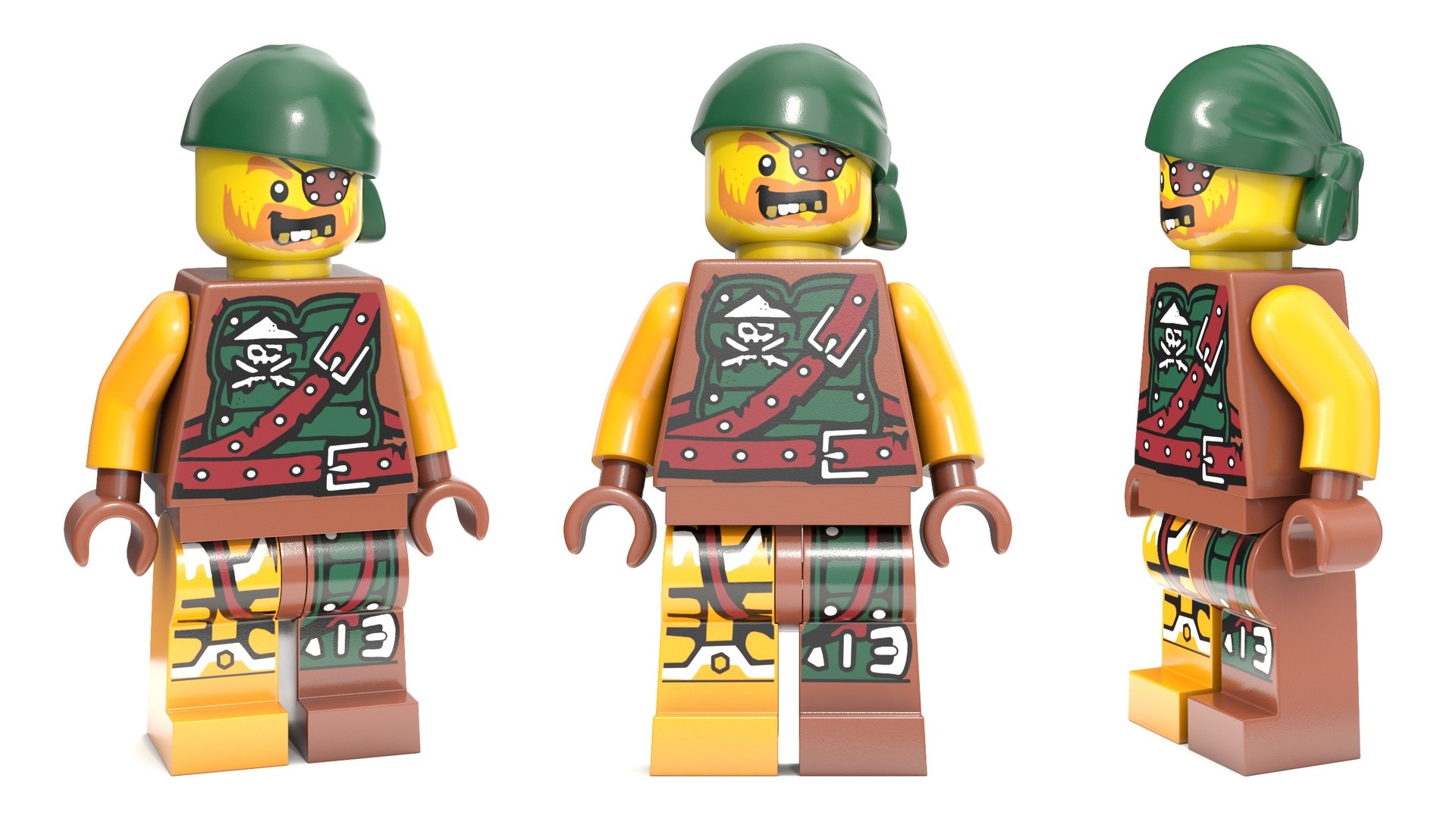 3D Minifigure LEGO Pirate Rigged - TurboSquid 2276729