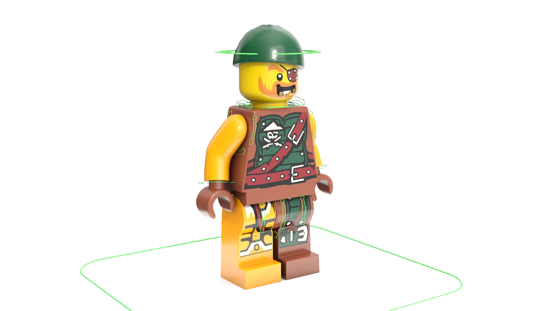 3D Minifigure LEGO Pirate Rigged - TurboSquid 2276729