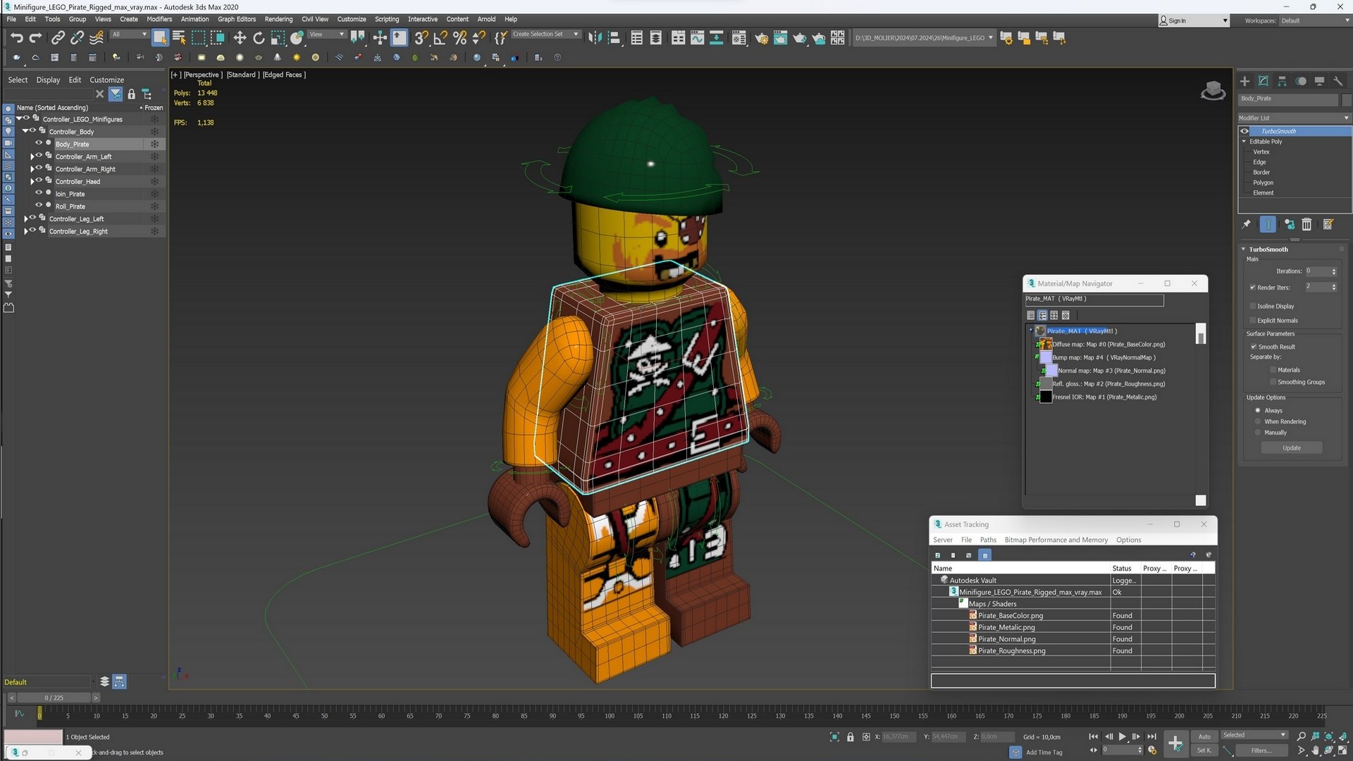 3D Minifigure LEGO Pirate Rigged - TurboSquid 2276729