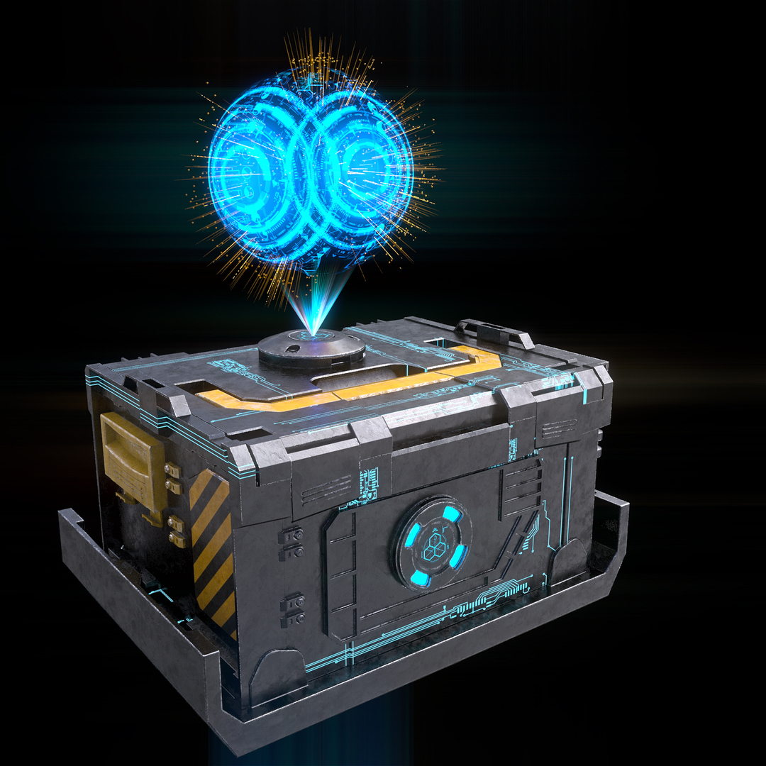3d model of futuristic crate