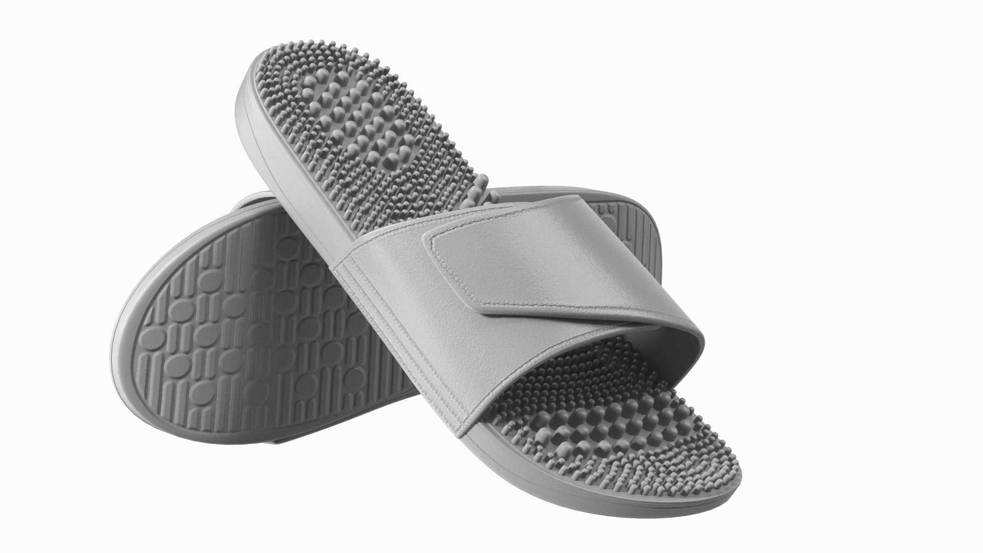3D Health Foot Massage Slippers Grey model - TurboSquid 2130225