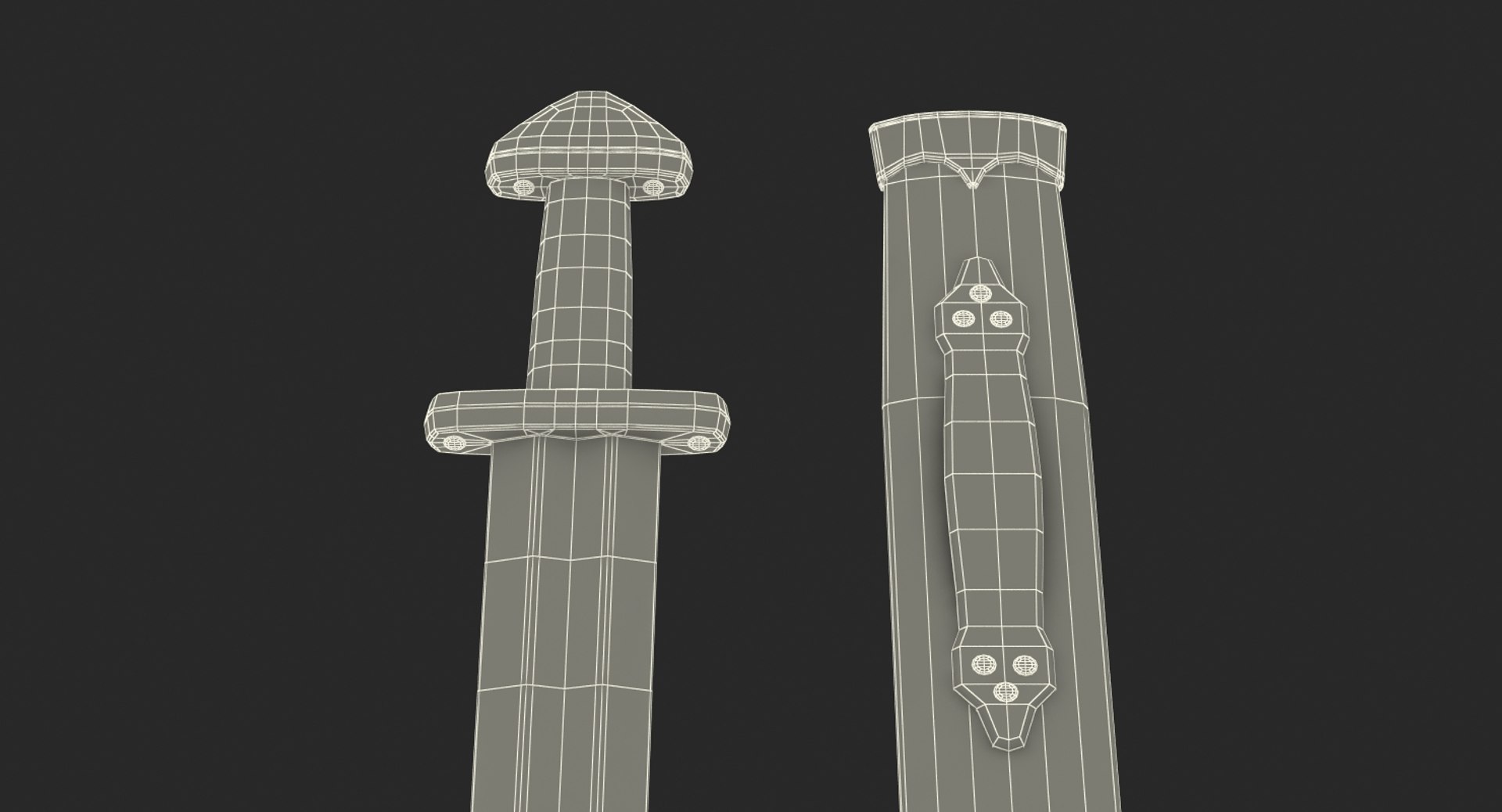 3d Model Viking Sword Set