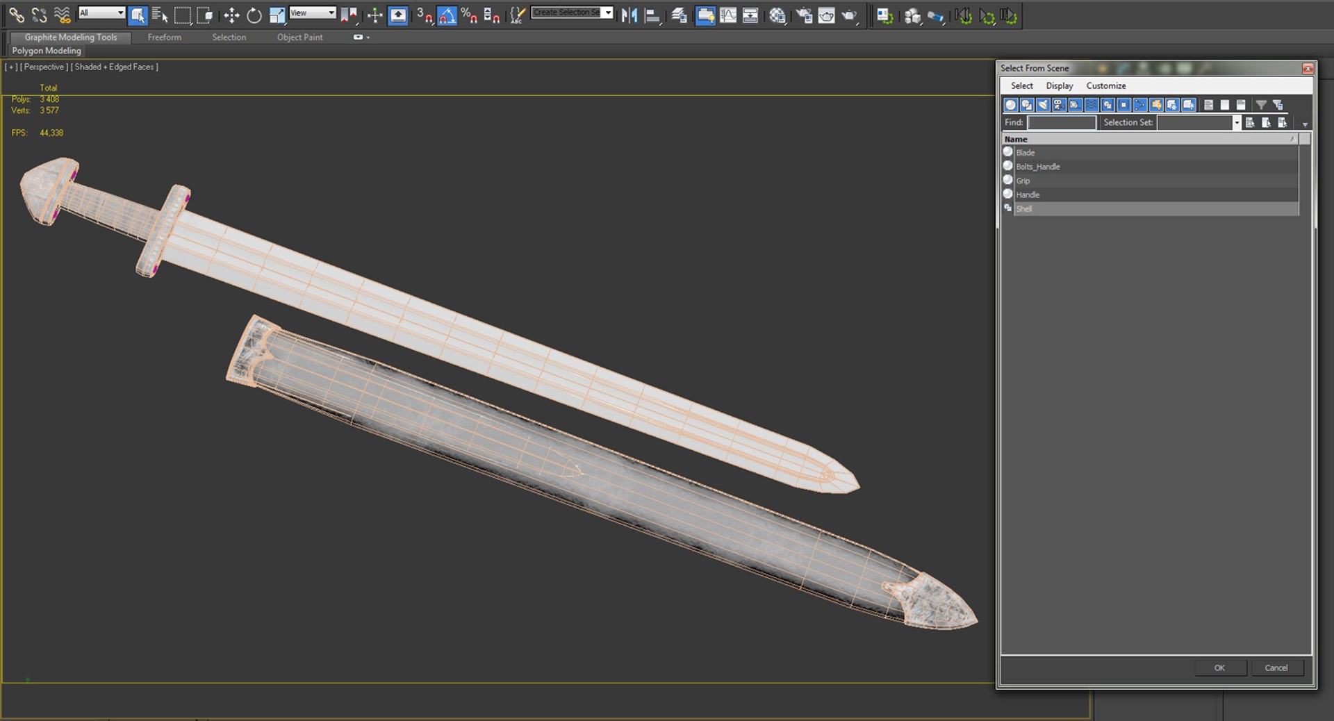 3d Model Viking Sword Set