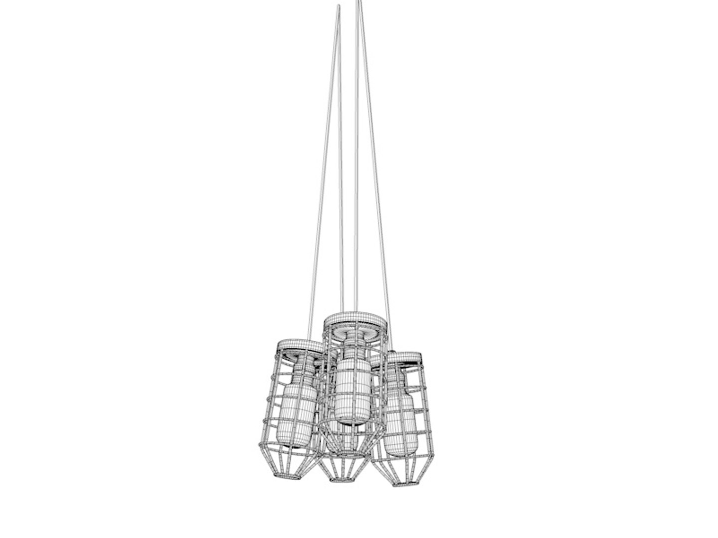 3d cage pendant light model