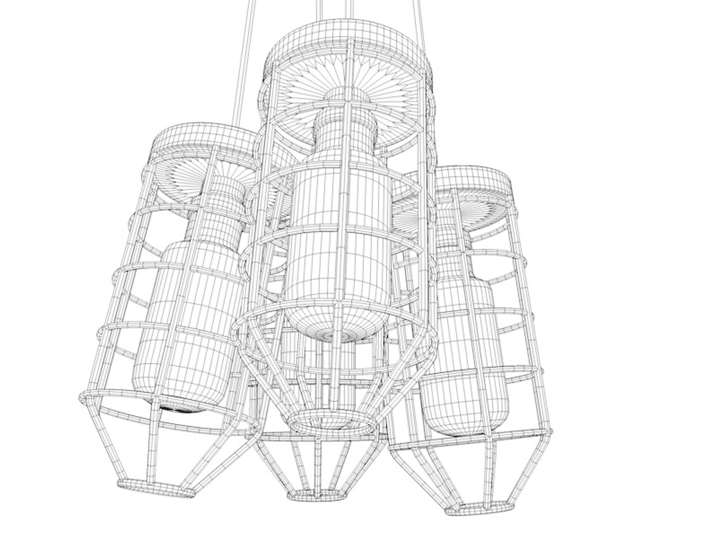 3d cage pendant light model