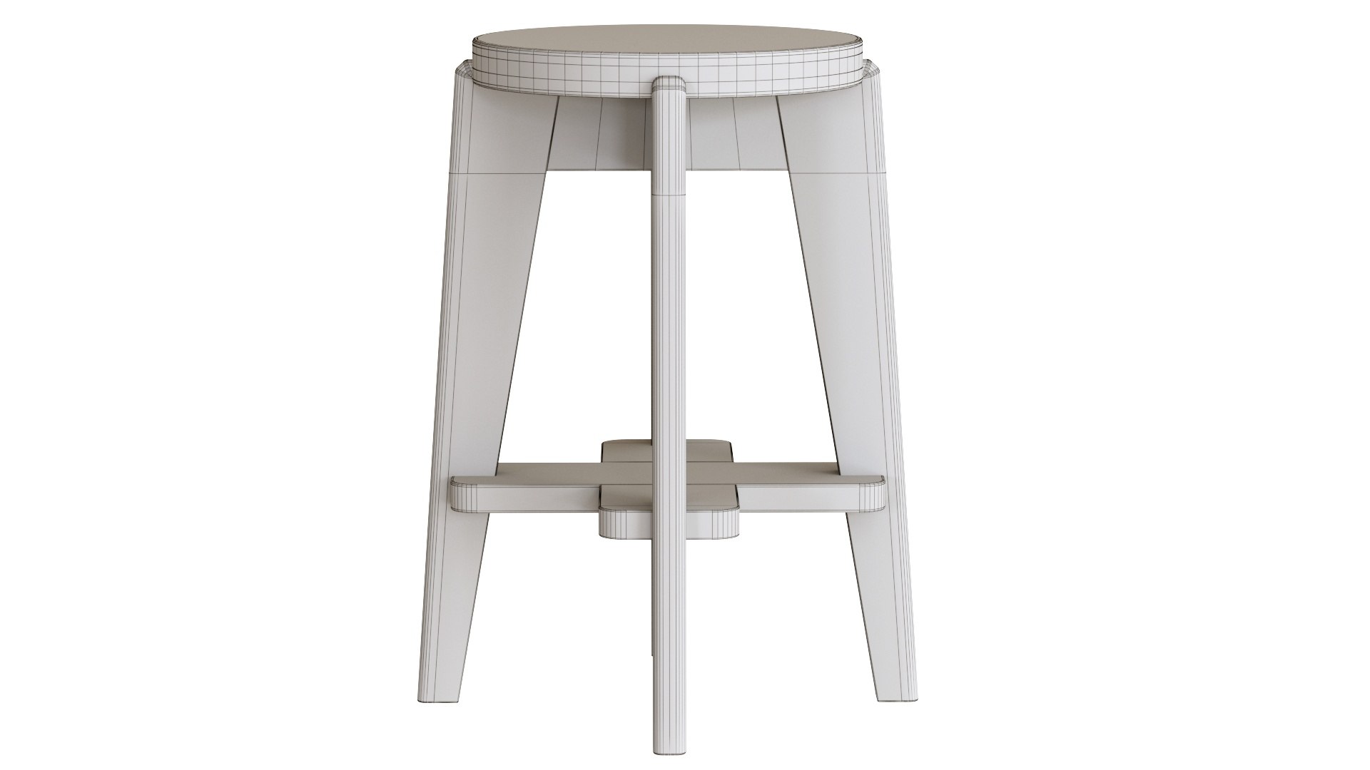 3D Pierre Jeanneret Counter Stool Model - TurboSquid 2344329