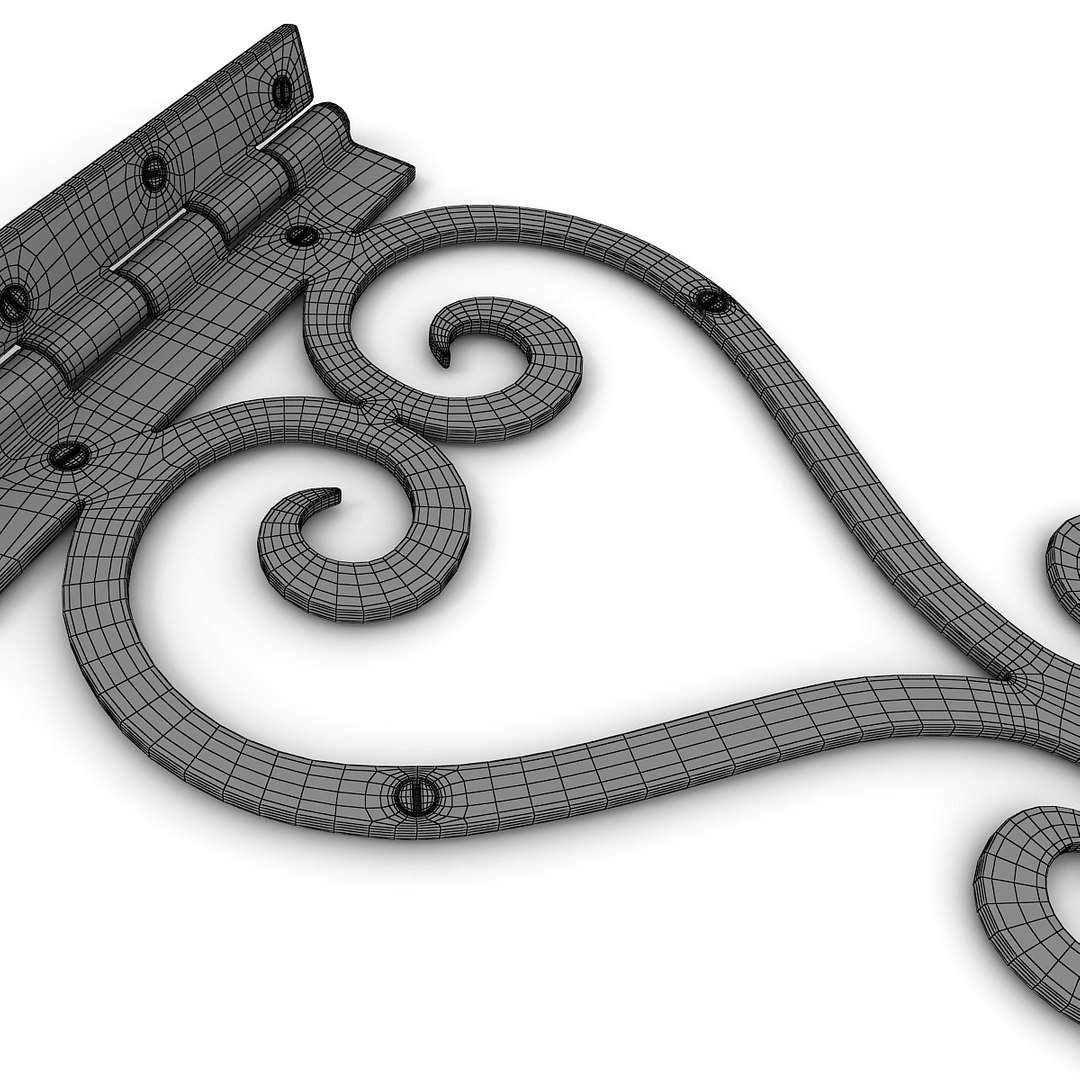 Retro Door Gate Hinge Obj