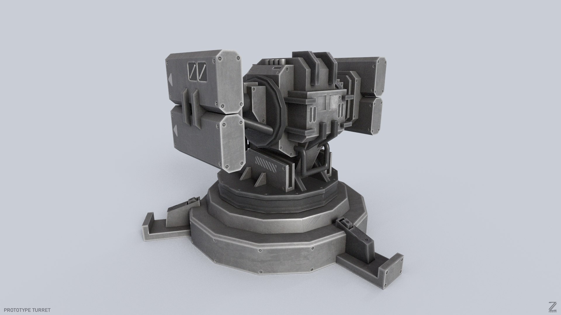 Prototype turret 3D - TurboSquid 2148118