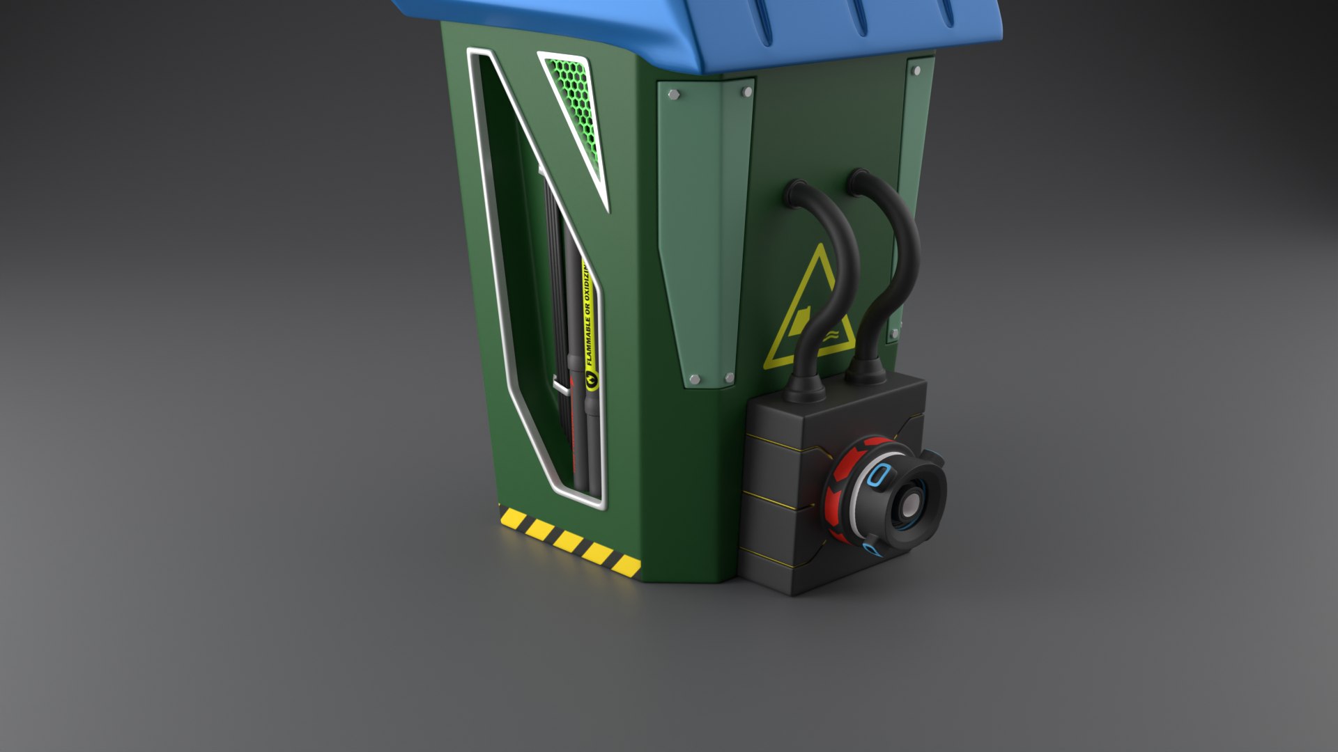 3D Model Futuristic Wastebox With Recycle Button - TurboSquid 2014683