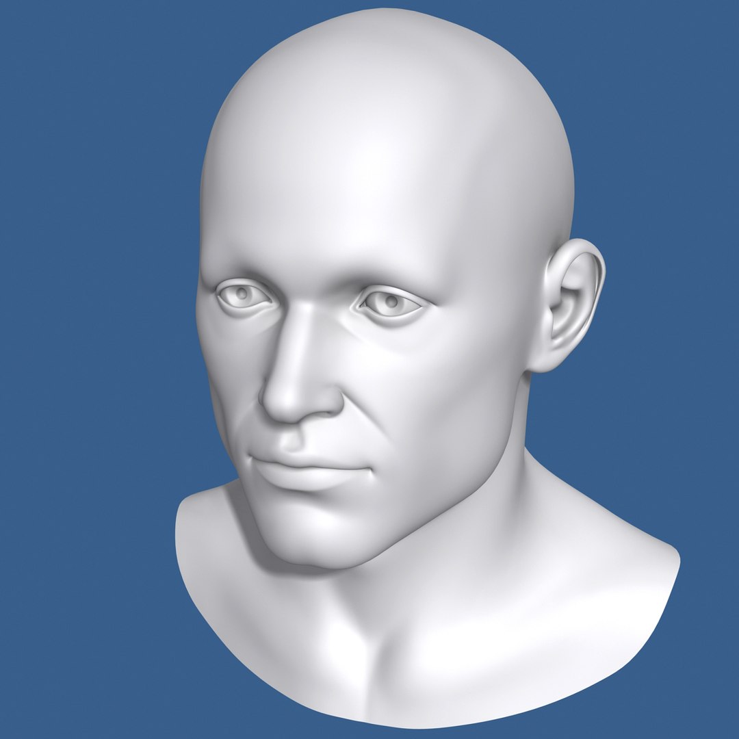 3d Model Polygonal Male Head
