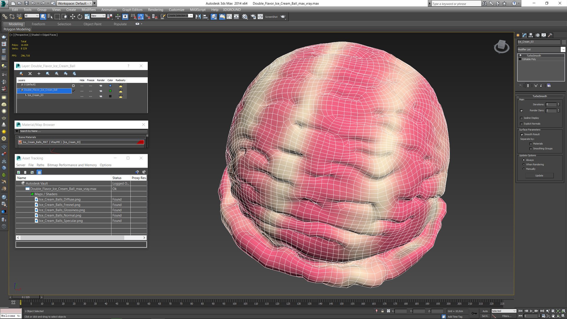 3D Double Flavor Ice Cream Ball - TurboSquid 2233806