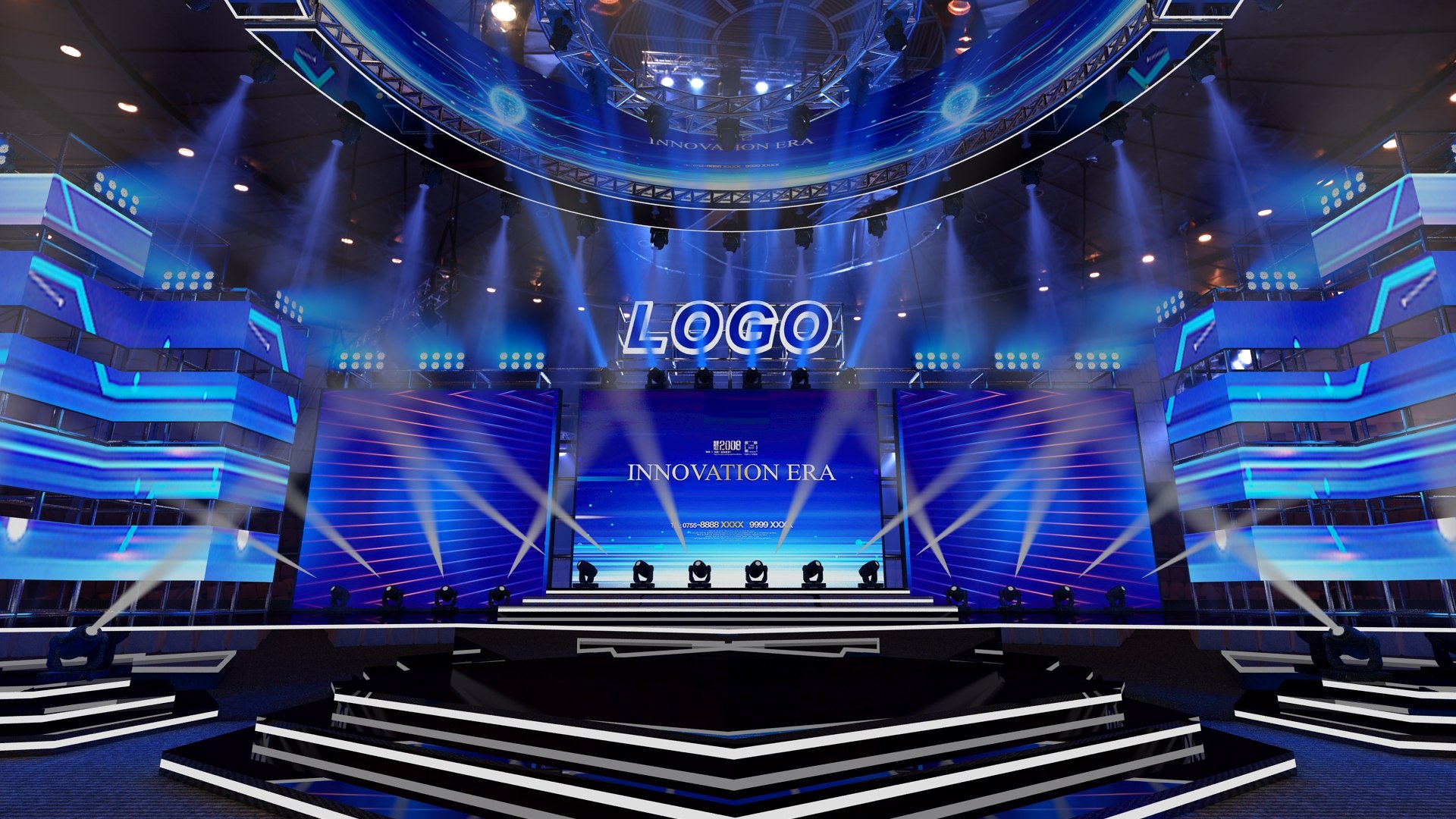 Stage Truss Meeting Hall Event T Station Show Concert 3D Model ...