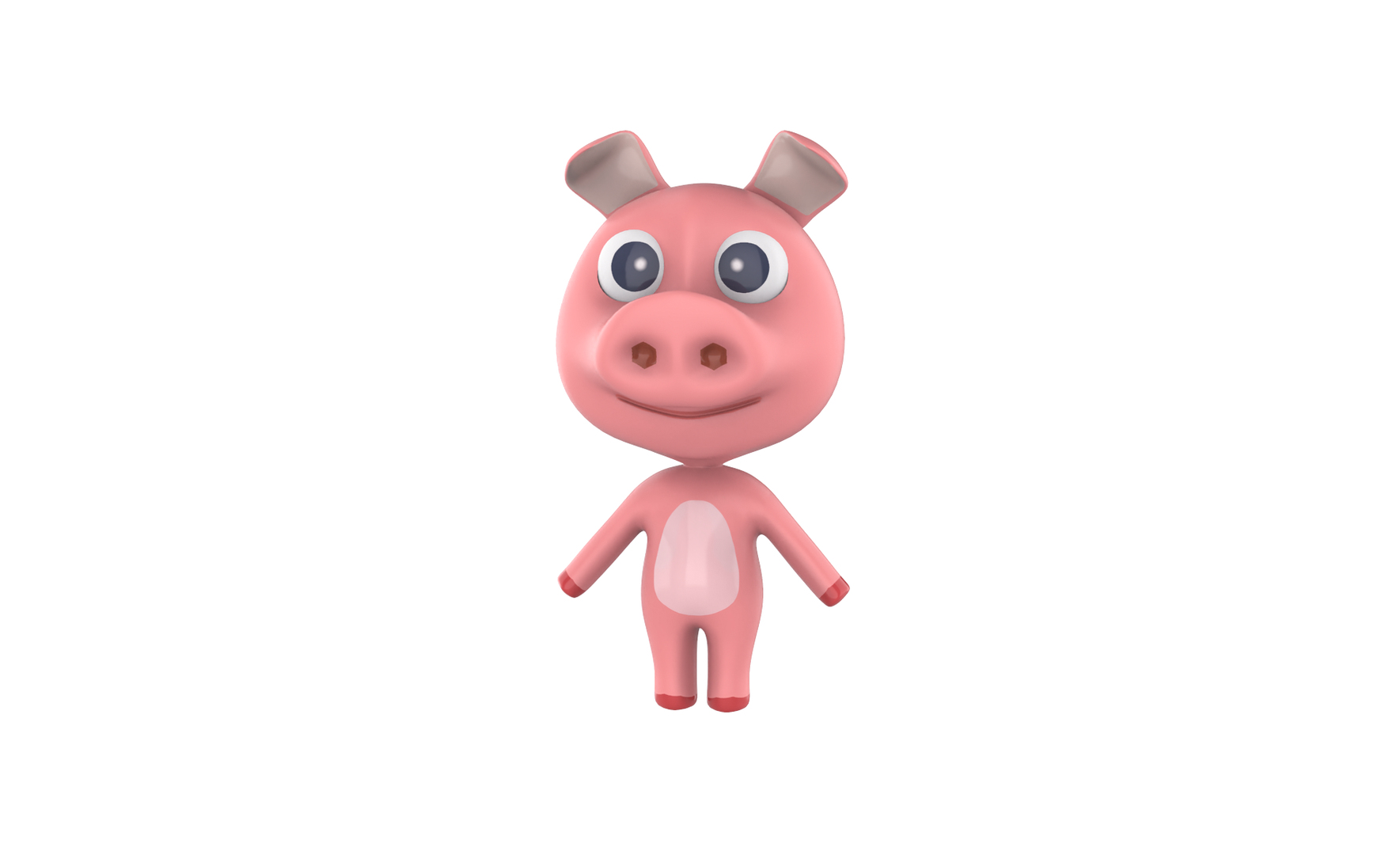 3D Adorable Pig Cartoon Low-poly 3D Model Model - TurboSquid 2203767
