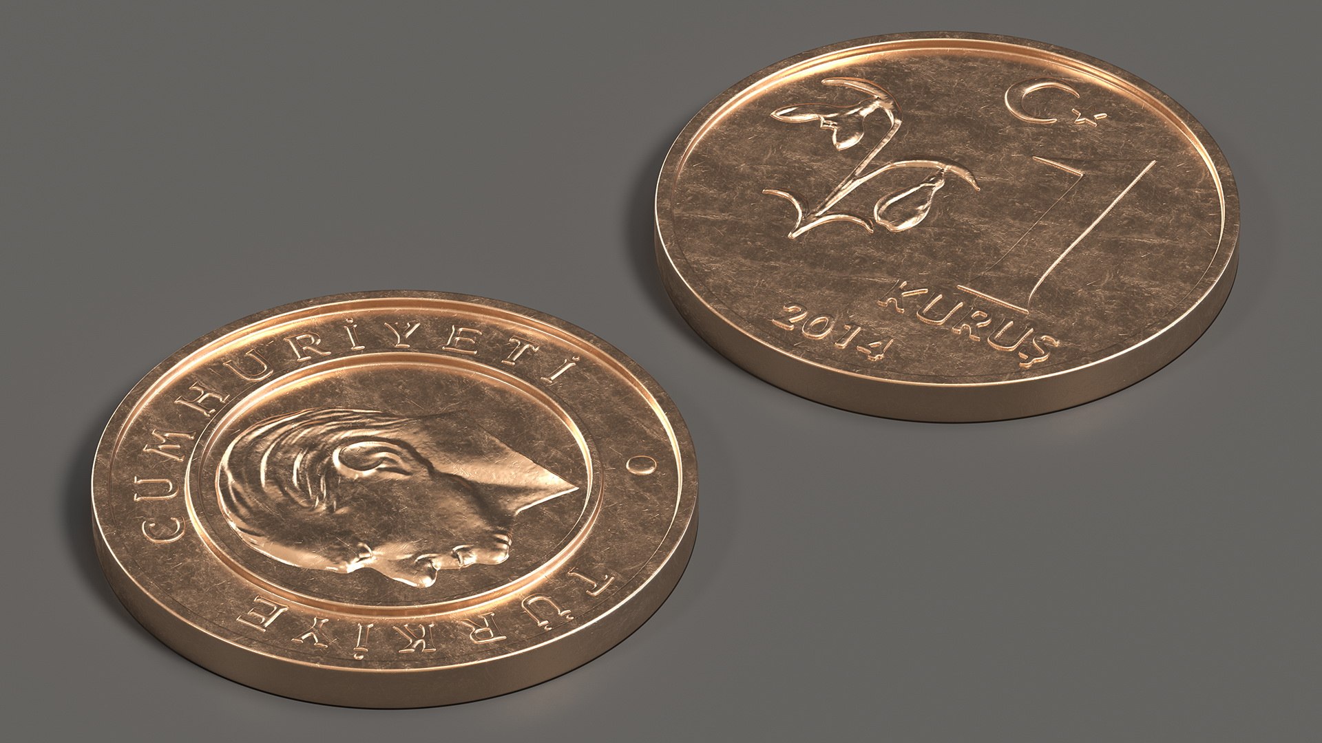 3D One Kurus Coin From Turkey - TurboSquid 1985962