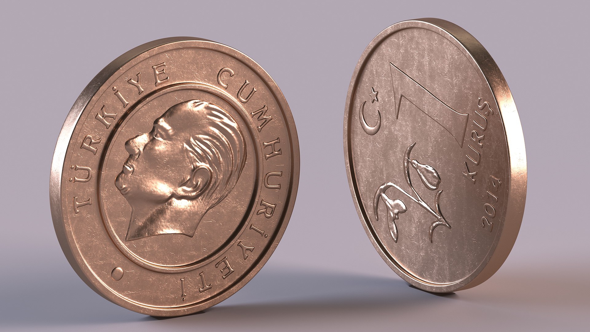 3D One Kurus Coin From Turkey - TurboSquid 1985962
