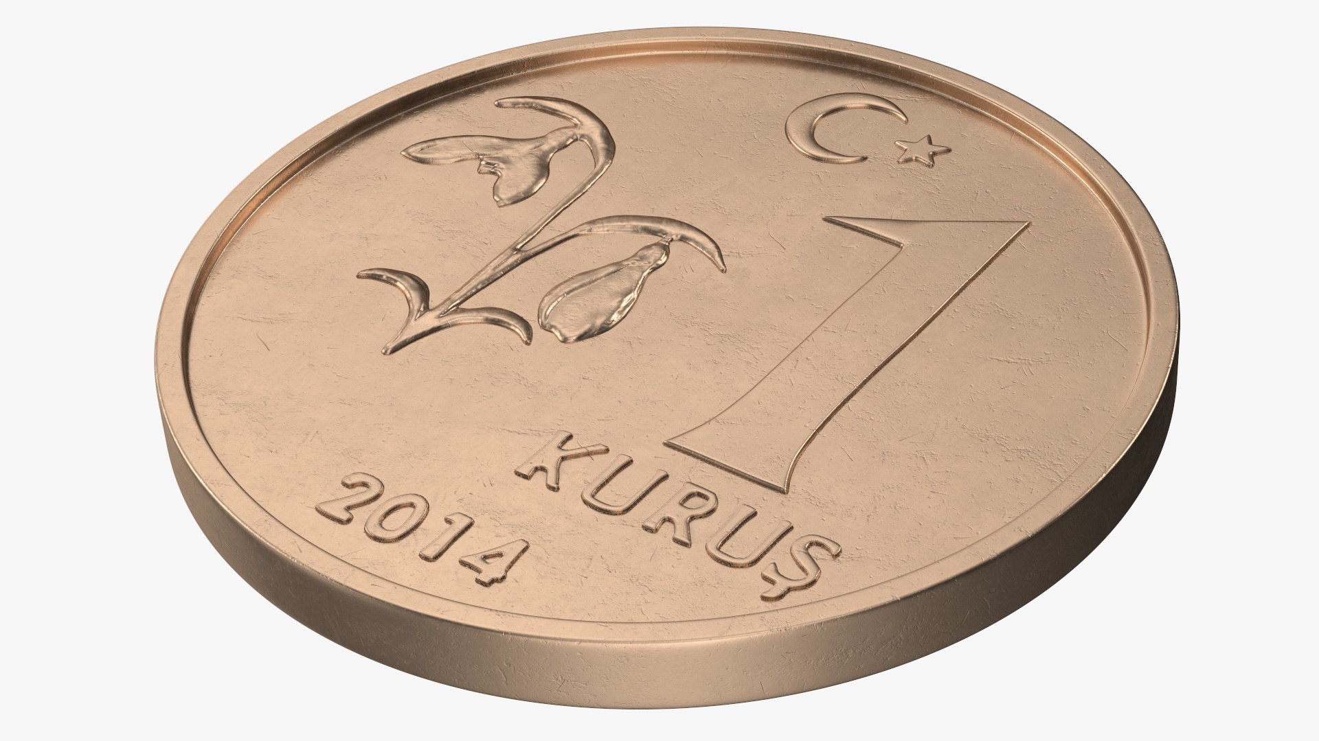 3D One Kurus Coin From Turkey - TurboSquid 1985962