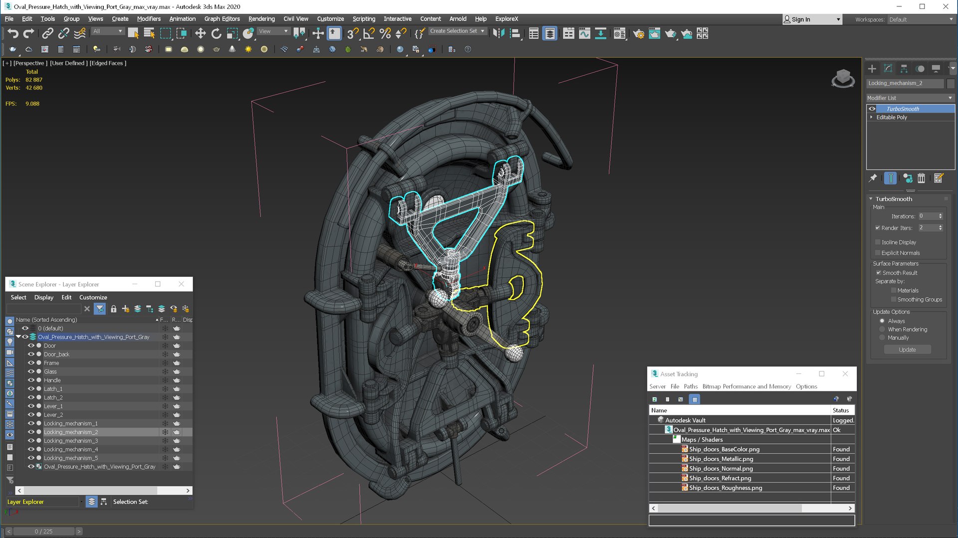 3D Oval Pressure Hatch With Viewing Port Gray - TurboSquid 2396170