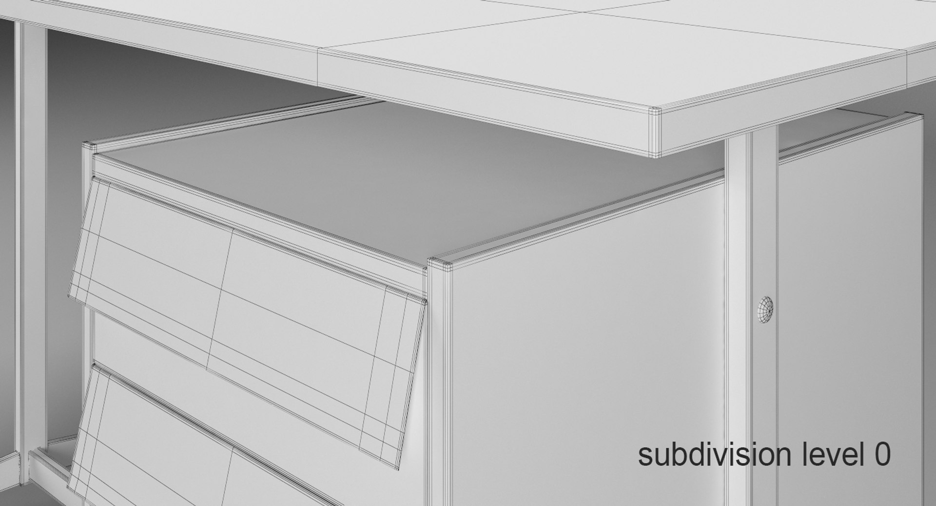 3D Mid-century Writing Desk Formica - TurboSquid 1174181