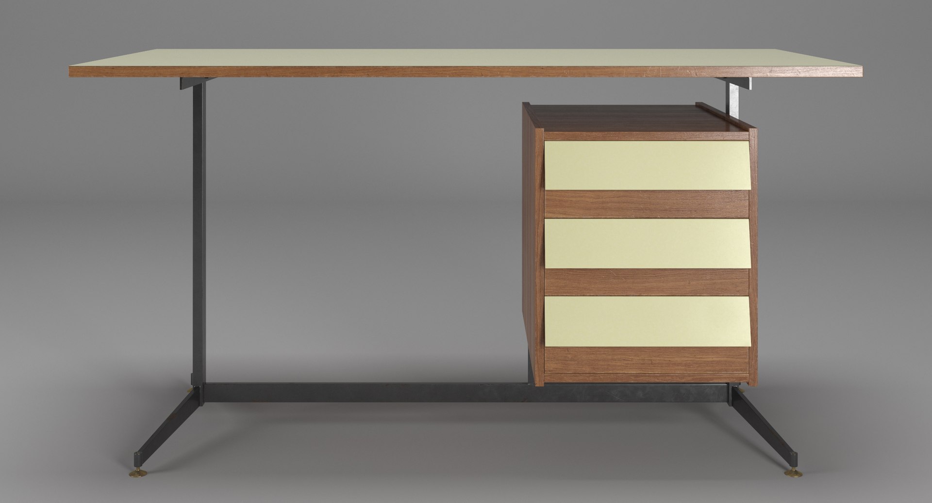 3D Mid-century Writing Desk Formica - TurboSquid 1174181