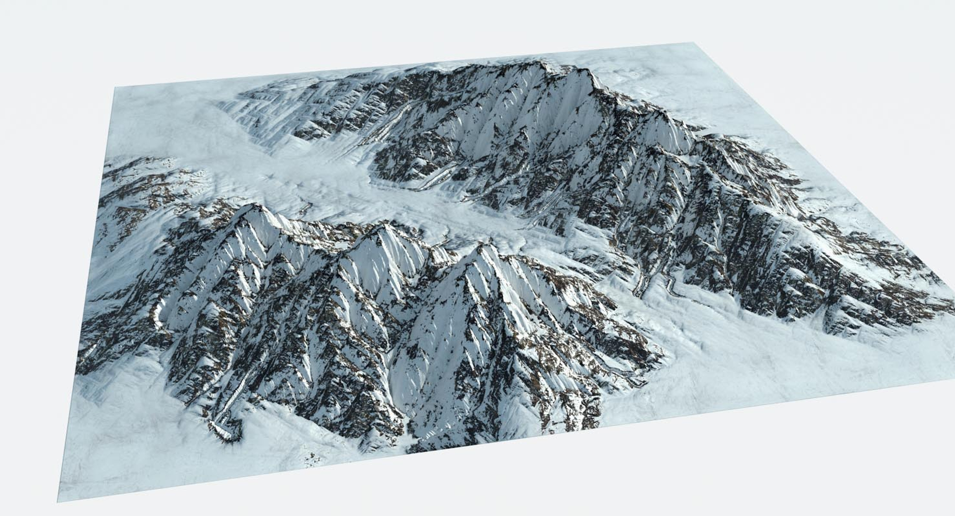 Mountain Range Alaska Terrain Landscape 3D Model - TurboSquid 1333328