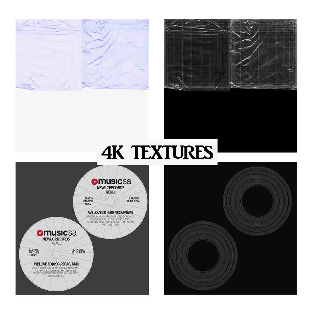 3D Vinyl Disc Record With Plastic Envelope Film - TurboSquid 2159571