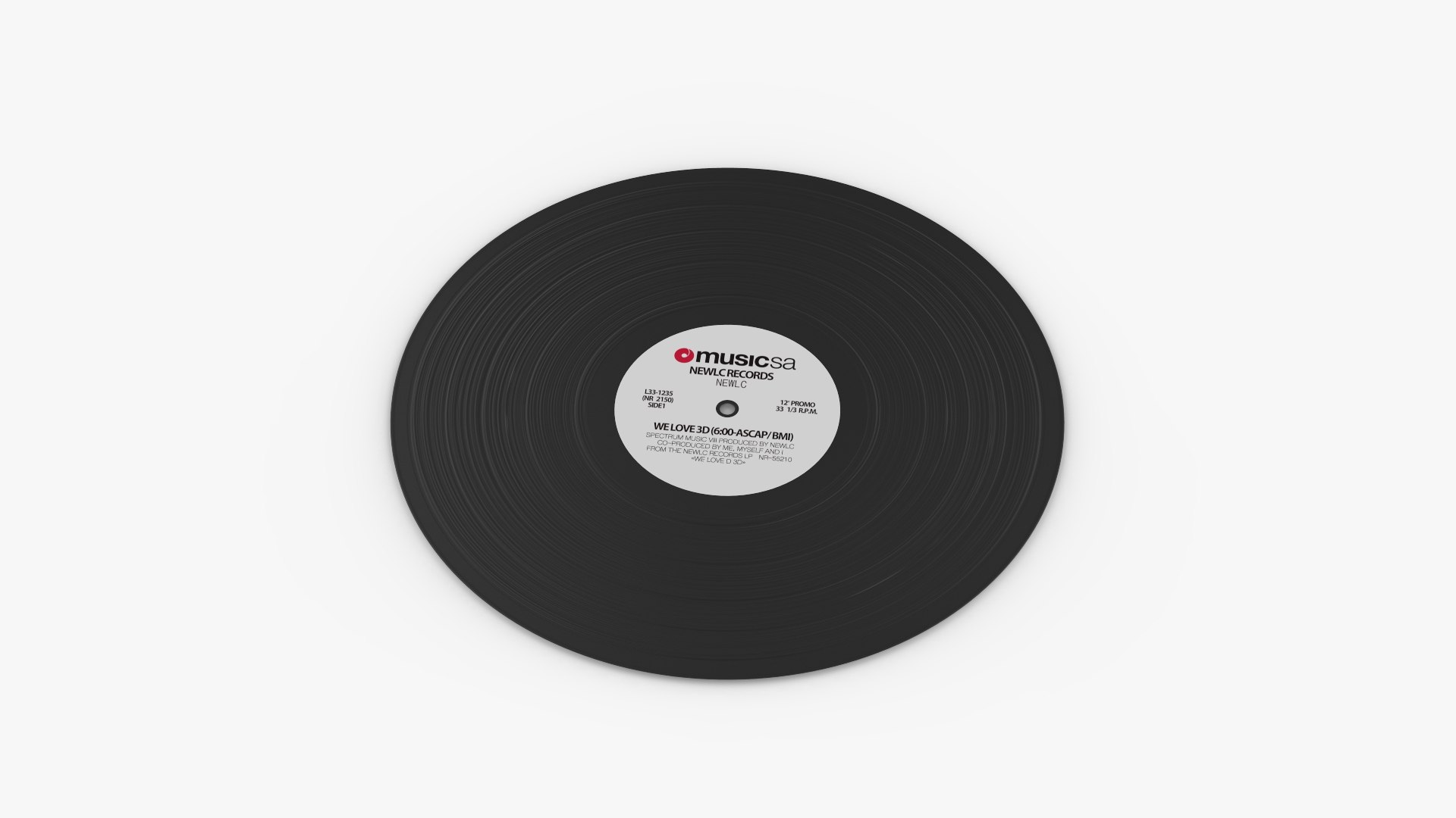 3D Vinyl Disc Record With Plastic Envelope Film - TurboSquid 2159571