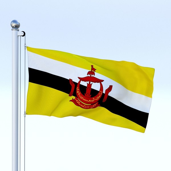 modelo 3d Bandera de Brunei Darussalam animada - TurboSquid 1089429