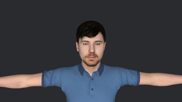 modelo 3d Mr Beast Personaje 3D hiperrealista de cuerpo completo y ...