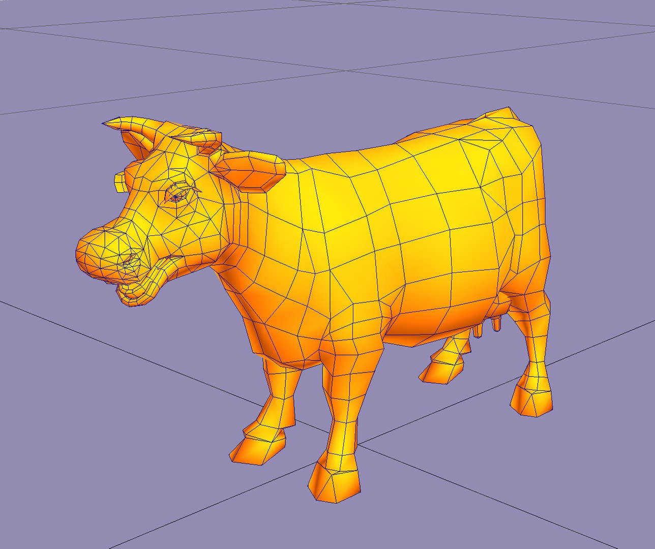 3d Model Low-poly Cow