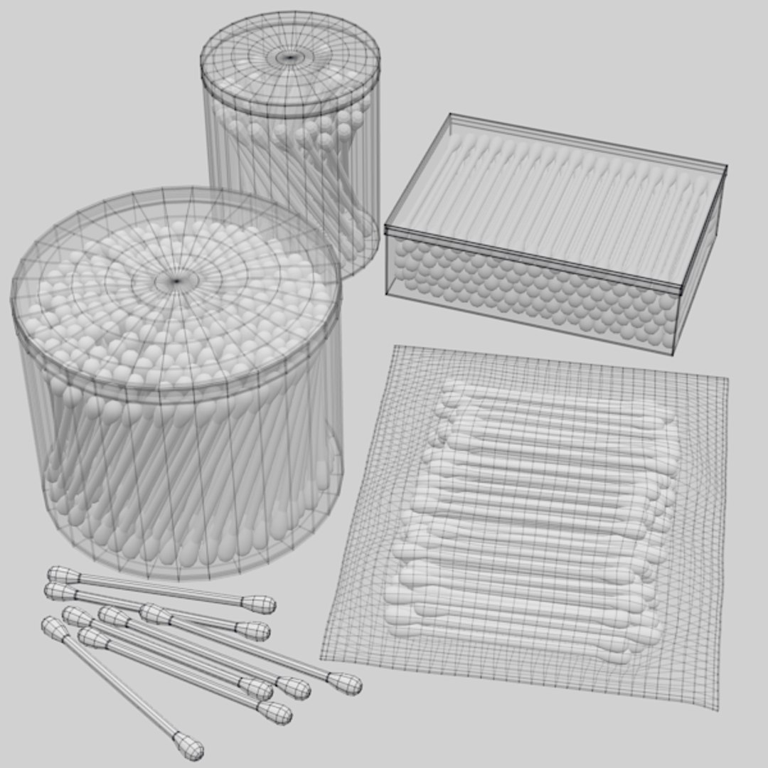 3d Cotton Swab Model