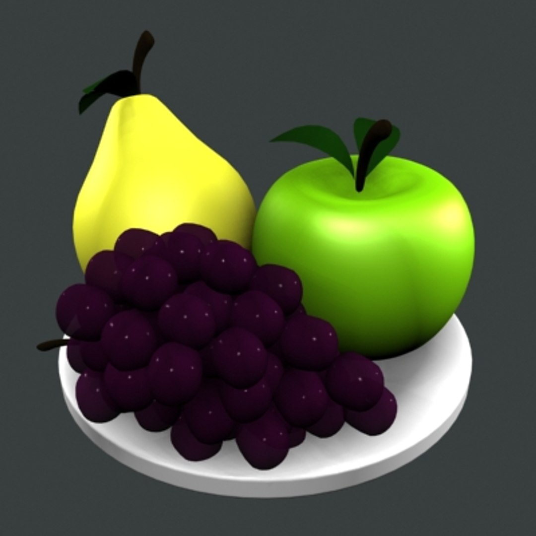 fruits plate 3d model