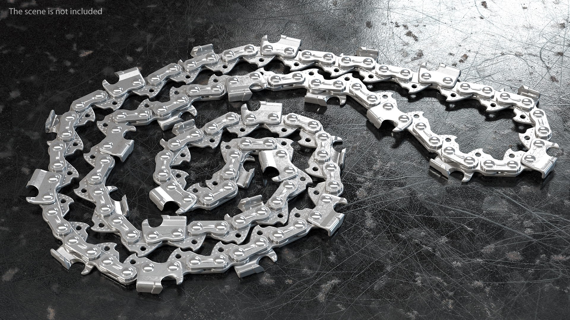 3D Curled Steel Chain for Chainsaw model - TurboSquid 1883217